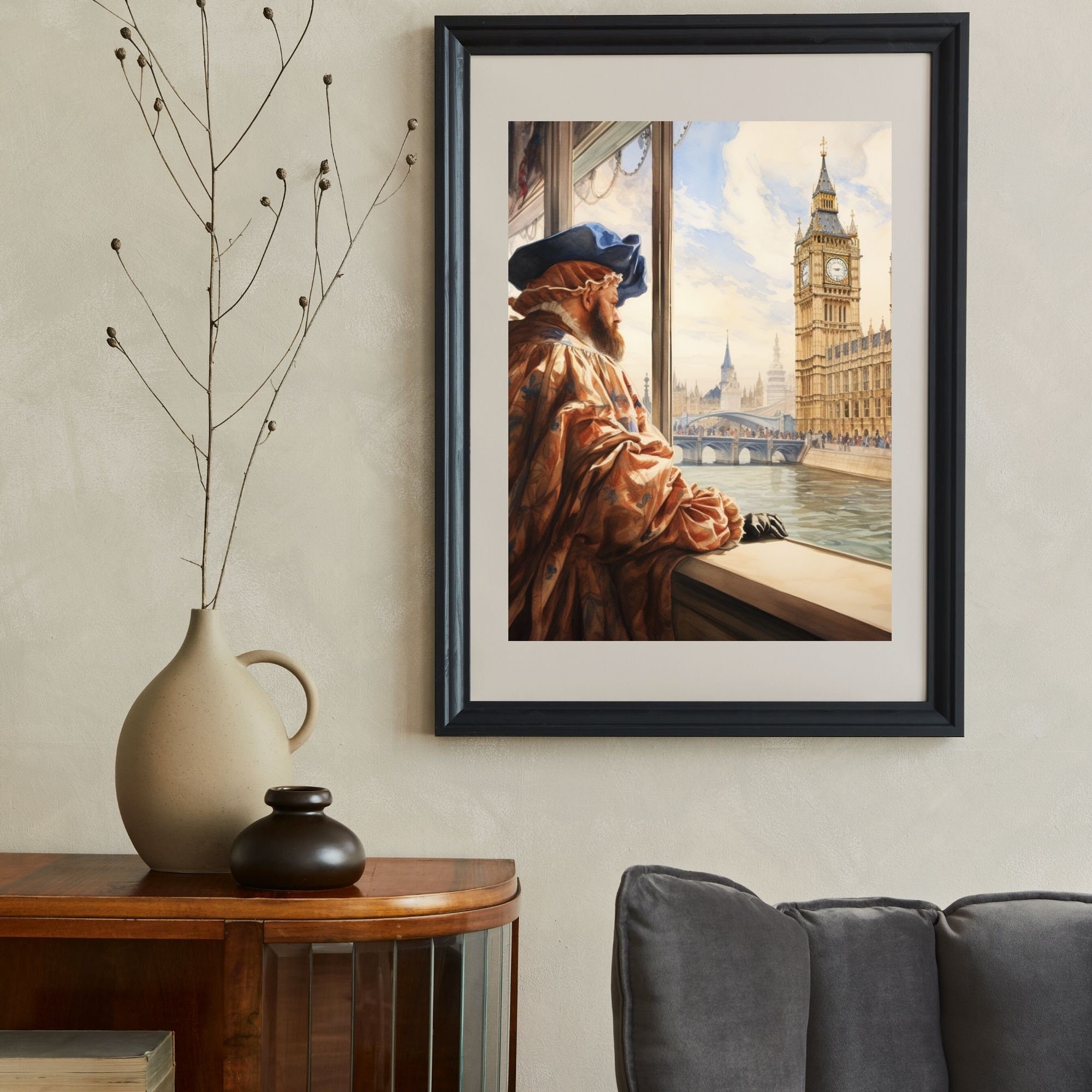 Printable King Henry VIII Looking at Big Ben in the Modern Day ...