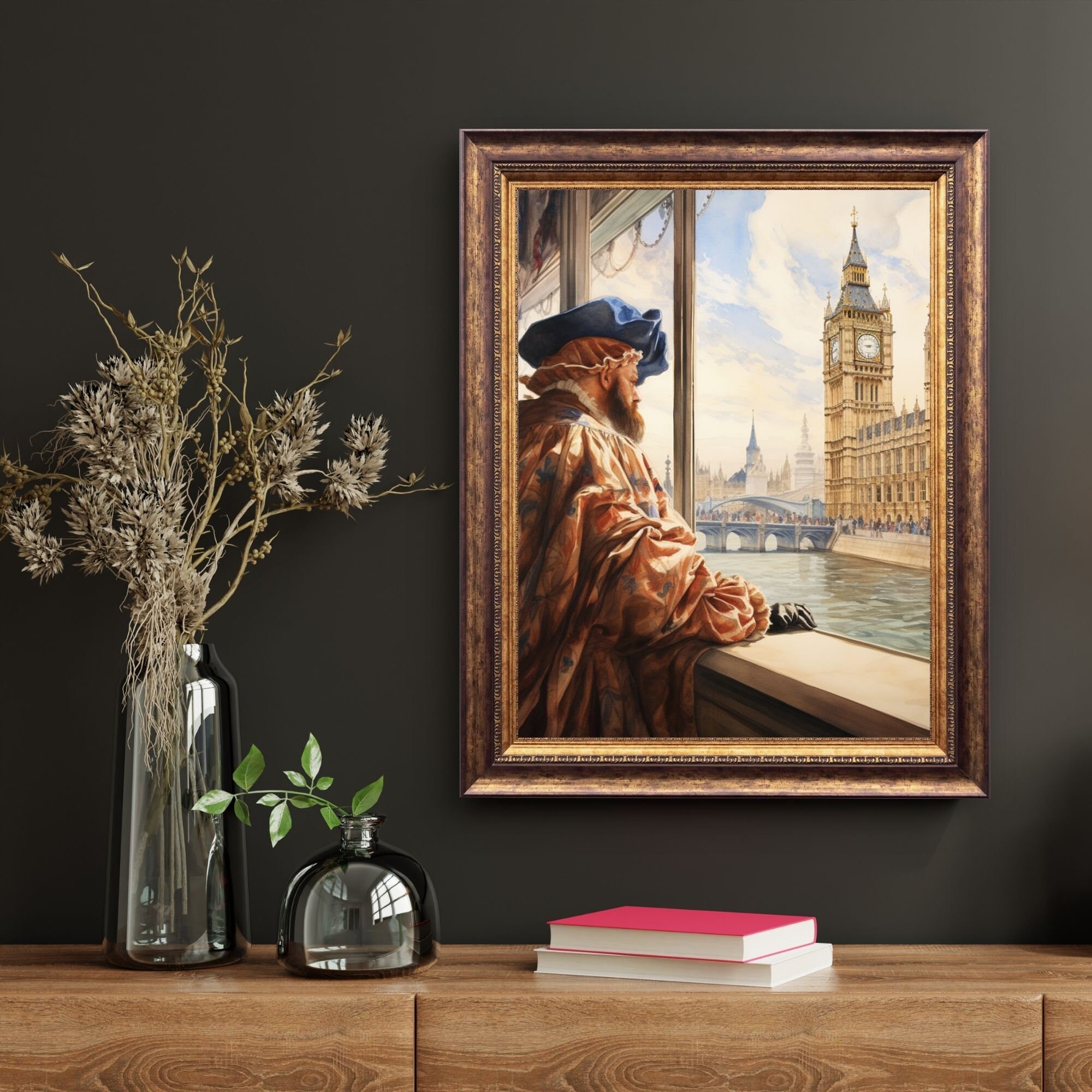 Printable King Henry VIII Looking at Big Ben in the Modern Day ...