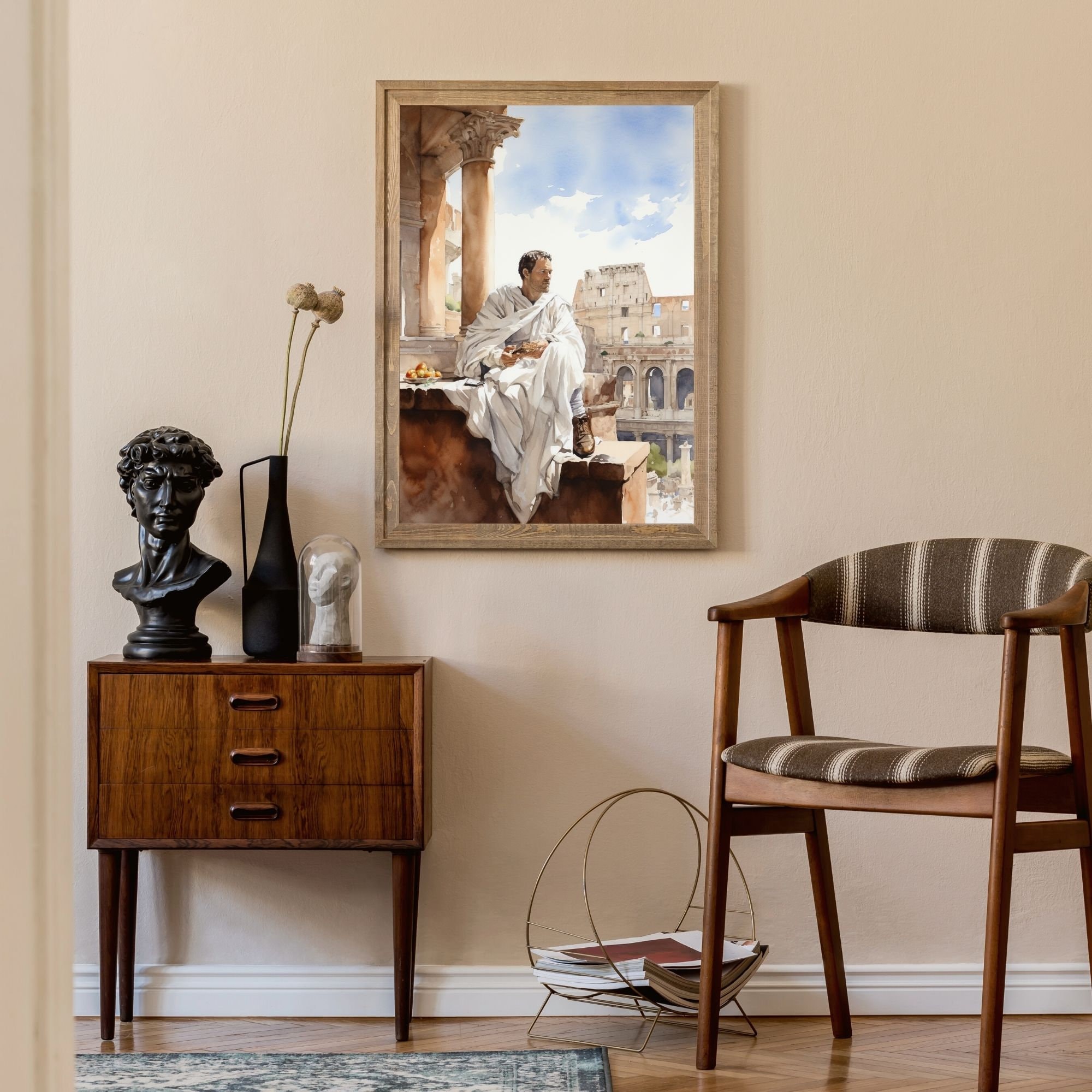 Printable Julius Caesar at the Colosseum in the Modern Day Watercolor ...