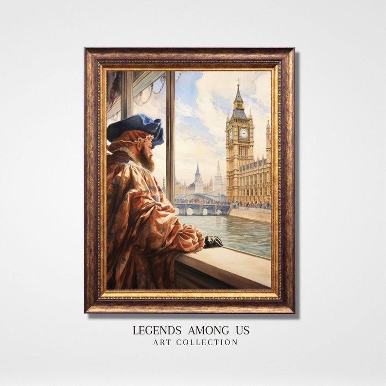 Printable King Henry VIII Looking at Big Ben in the Modern Day ...