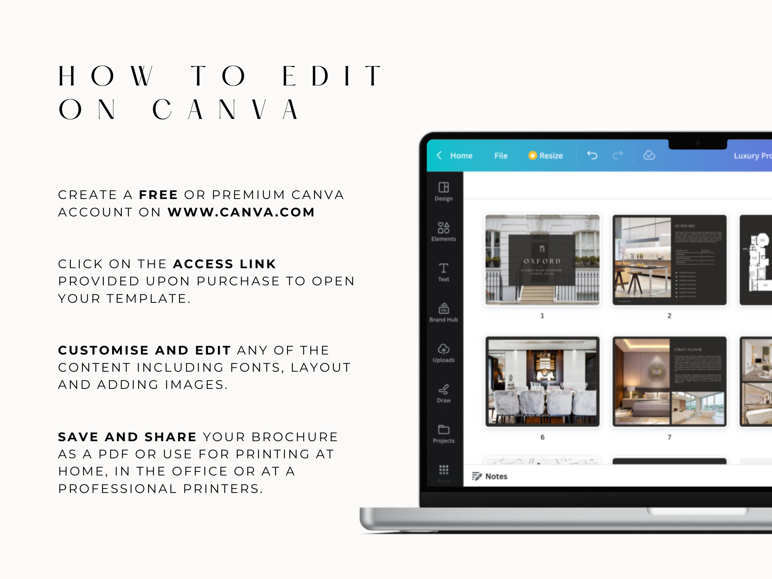 Luxury Property Brochure | Editable Canva Template | for Real Estate ...
