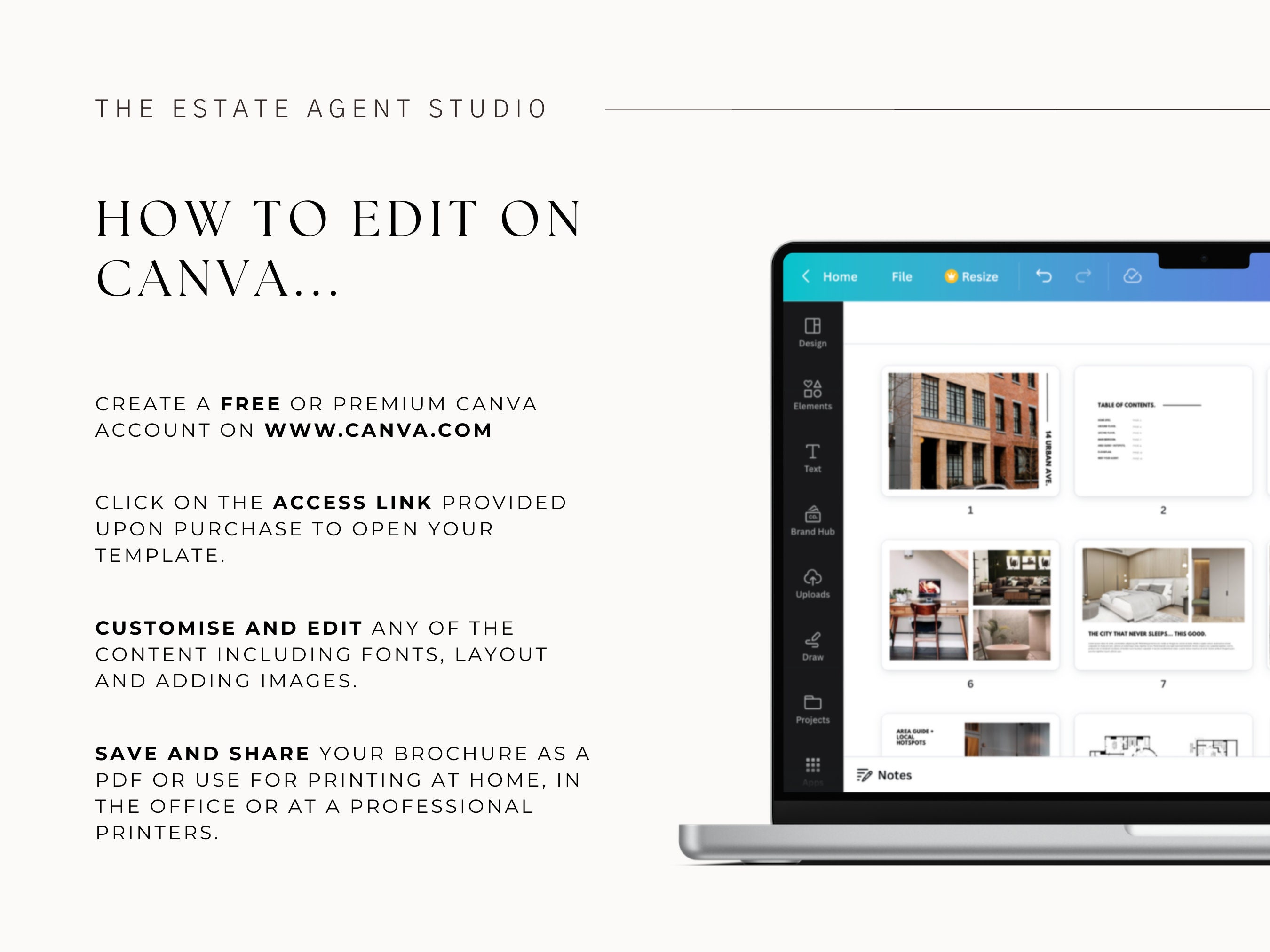 Luxury Property Brochure Editable Canva Template for Real Estate/estate ...