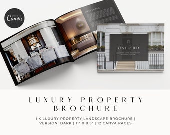 Wharf Luxury Real Estate Brochure Canva Template | Black & Gold/brown ...