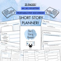 Printable Short Story Planner for Writers | Writing Template | Story ...