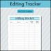 Word Count Tracker, Editing Tracker, Proofreading Tracker, Writing ...