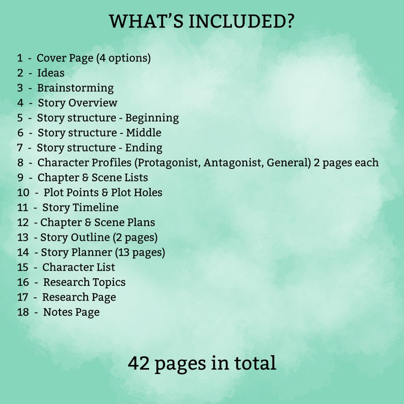 My Novel Planner | Printable PDF | 40 Pages to Help Plan Your ...