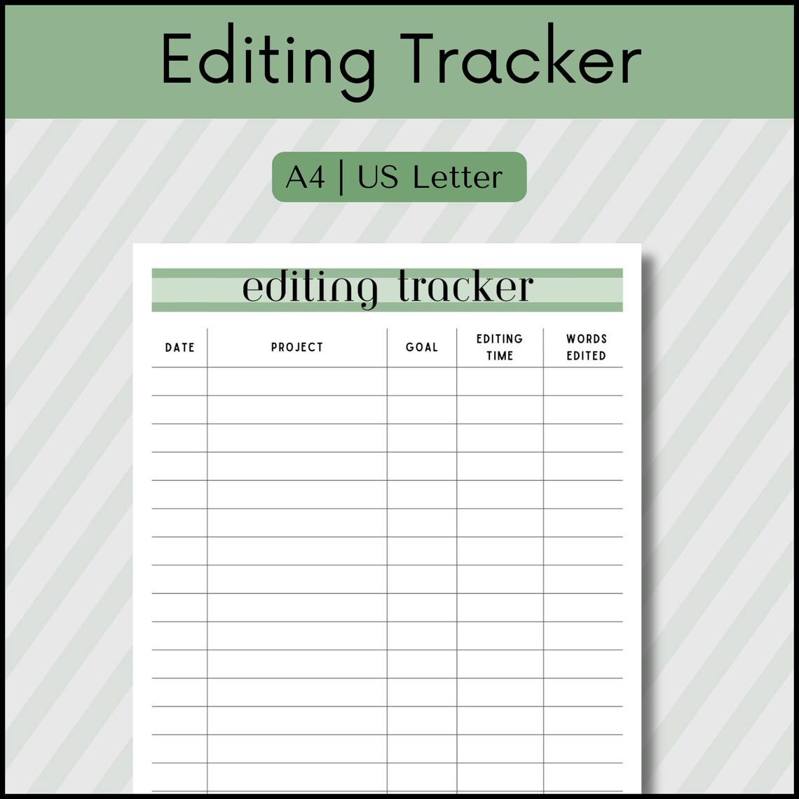 Word Count Tracker, Editing Tracker, Proofreading Tracker, Writing ...
