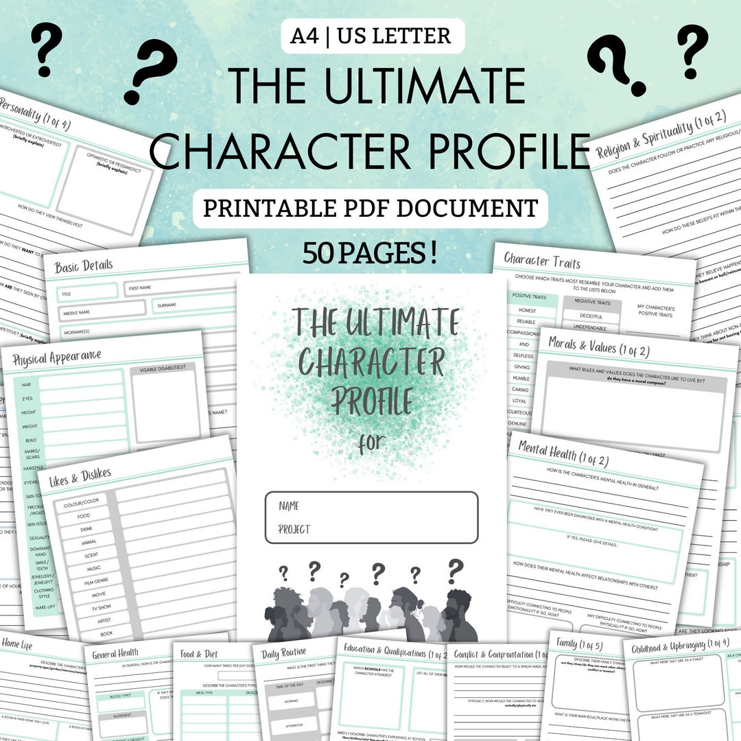 Make You Main Character Stand Out With This 50 Page ULTIMATE CHARACTER ...