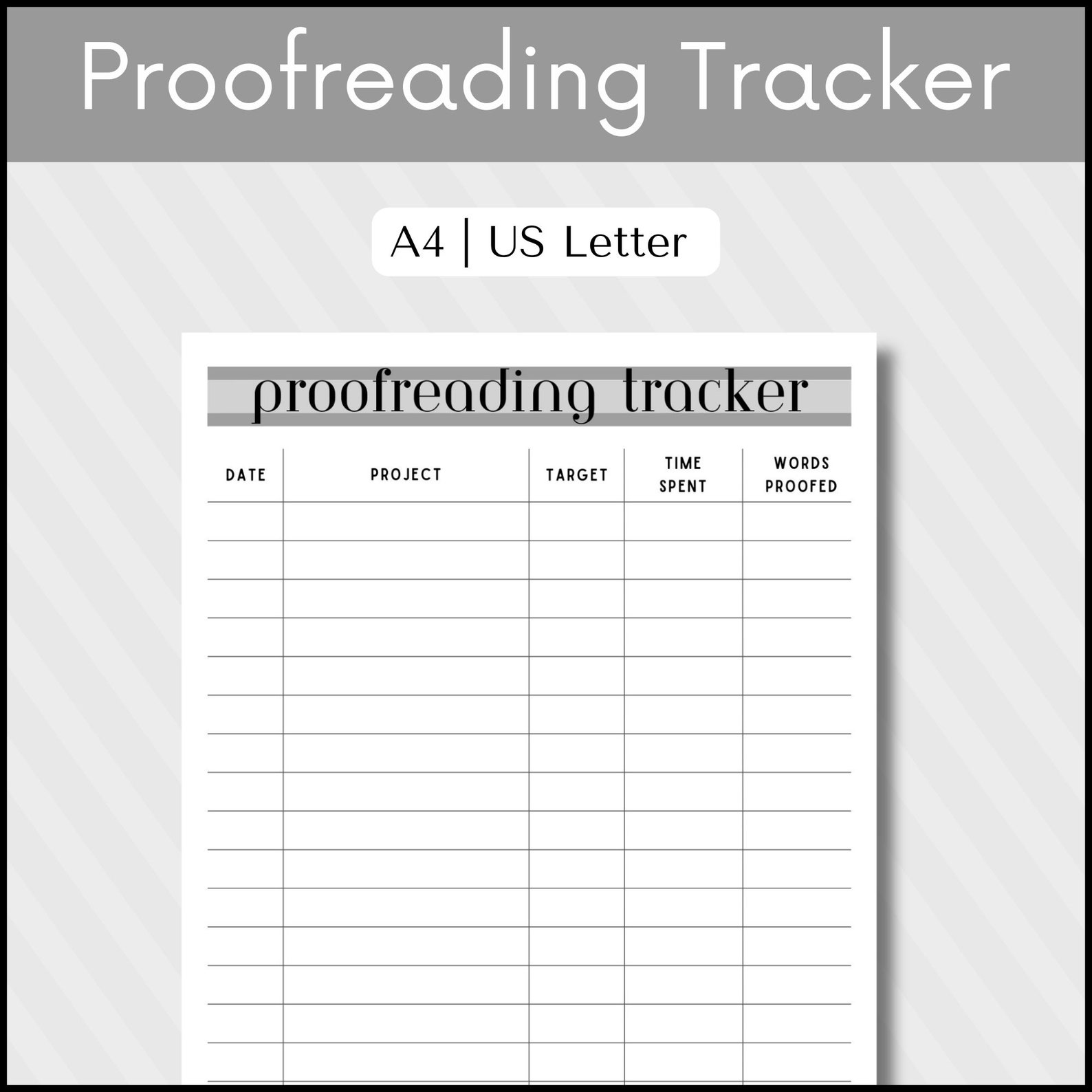 Word Count Tracker, Editing Tracker, Proofreading Tracker, Writing ...