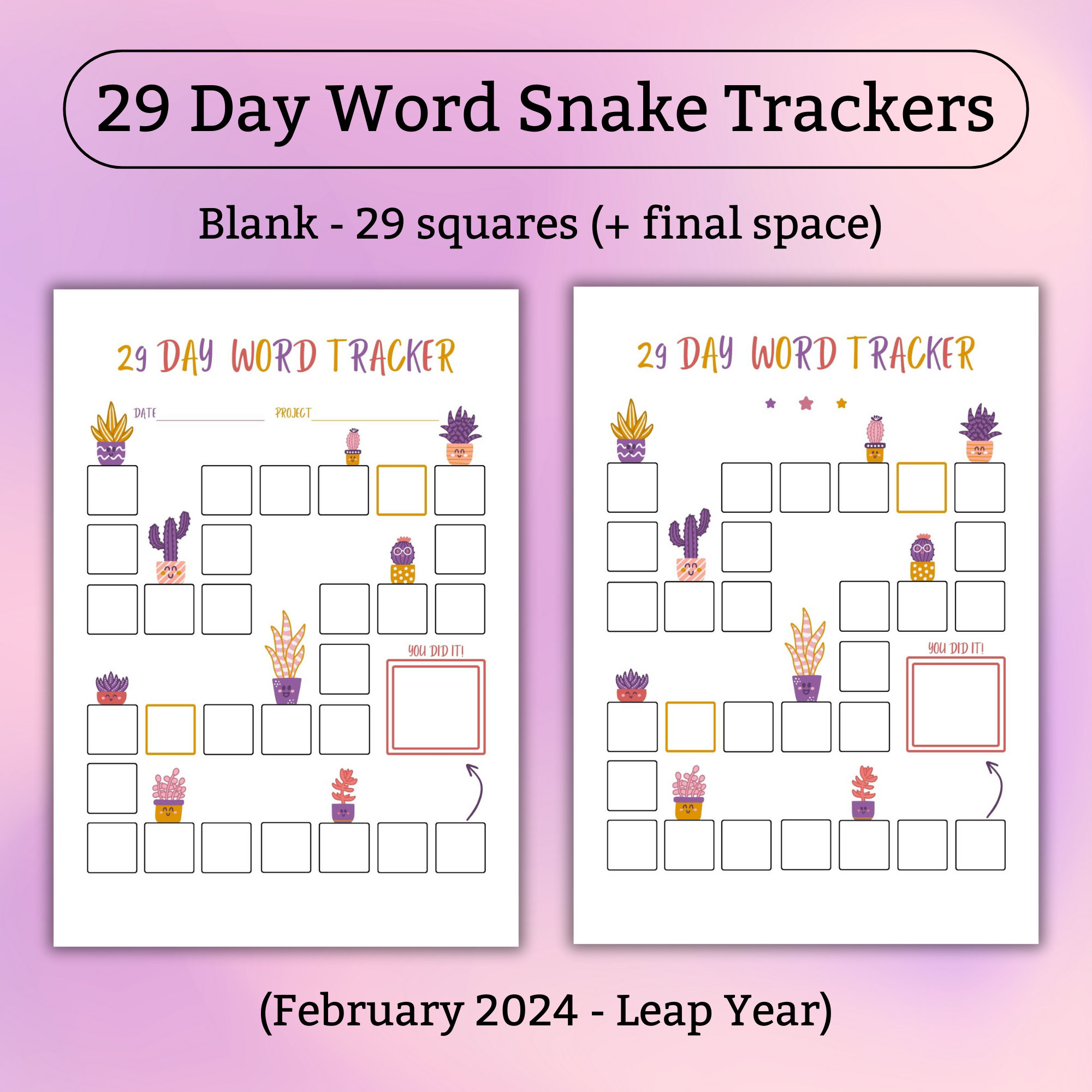 Word Tracker Bundle! | PRINTABLE PDF | Writing Tracker | Monthly ...