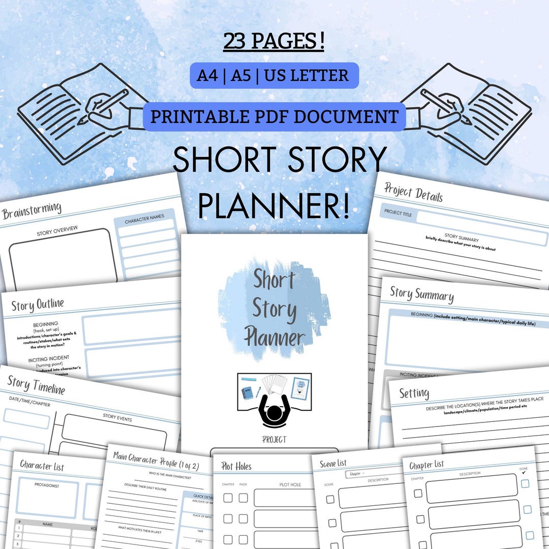 Short Story Planner | 23 Page Printable, Character & Plot | PDF ...