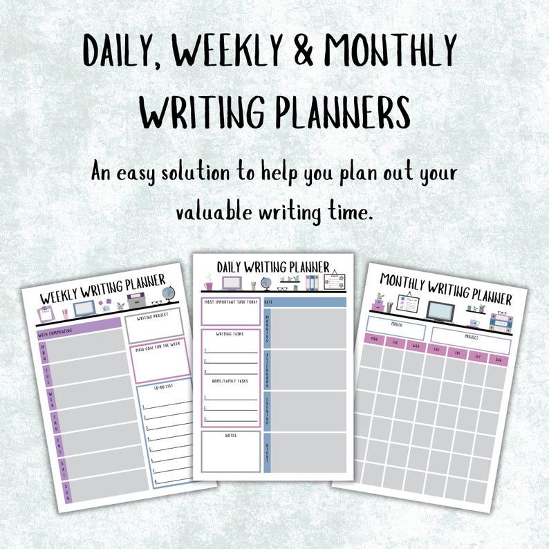Word Count & Project Tracker | Printable PDF | A4 | US Letter | 12 ...
