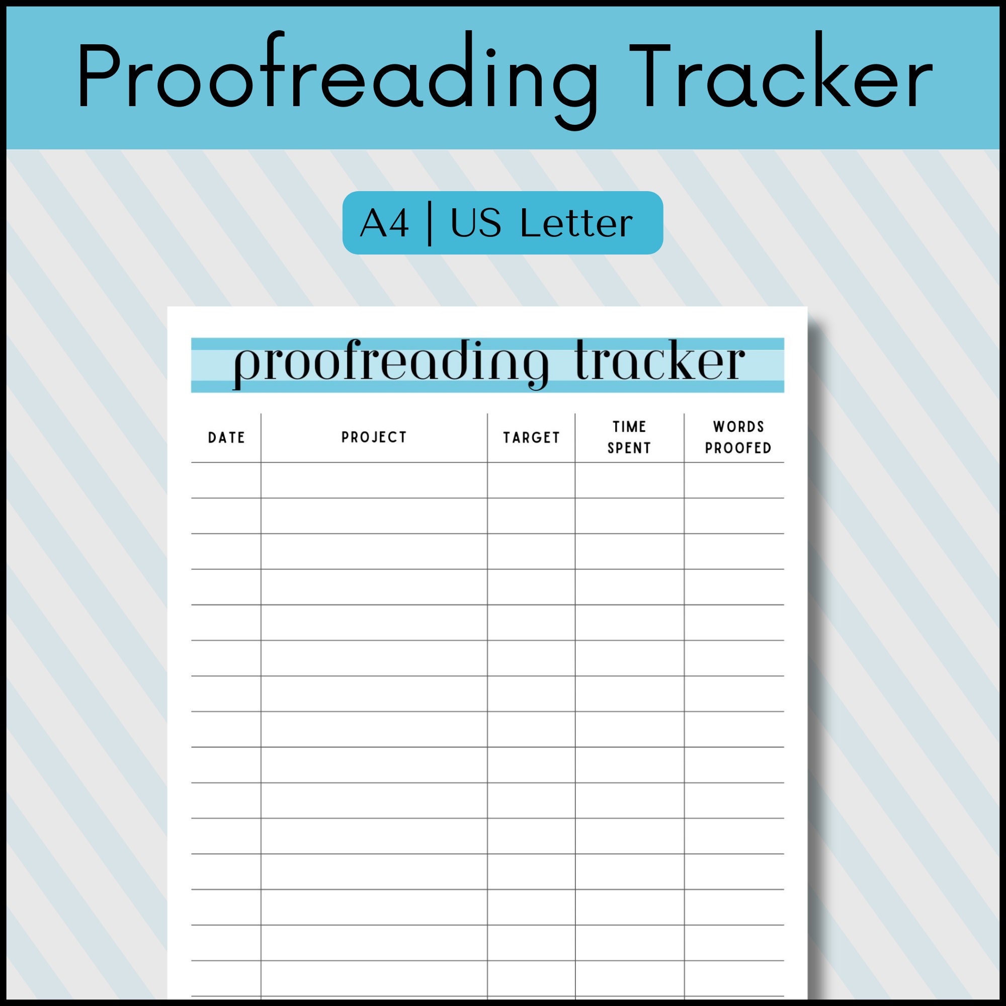 Word Count Tracker, Editing Tracker, Proofreading Tracker, Writing ...