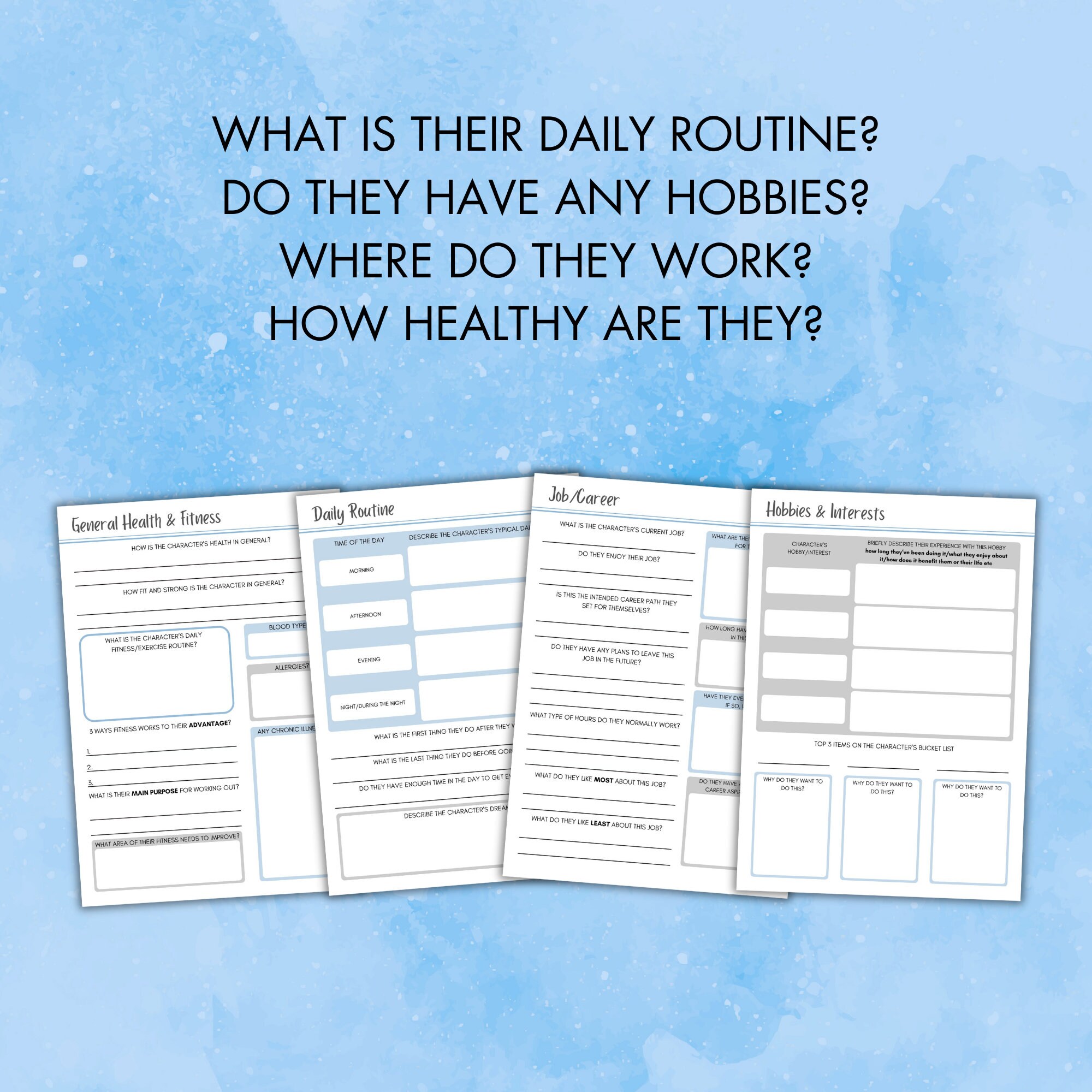 16 Page CHARACTER PROFILE to Help You Craft the Best Main Character for ...