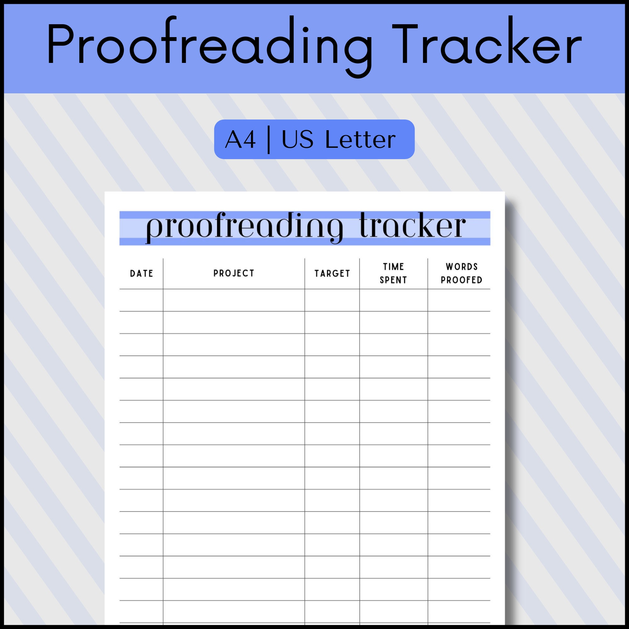 Word Count Tracker, Editing Tracker, Proofreading Tracker, Writing ...