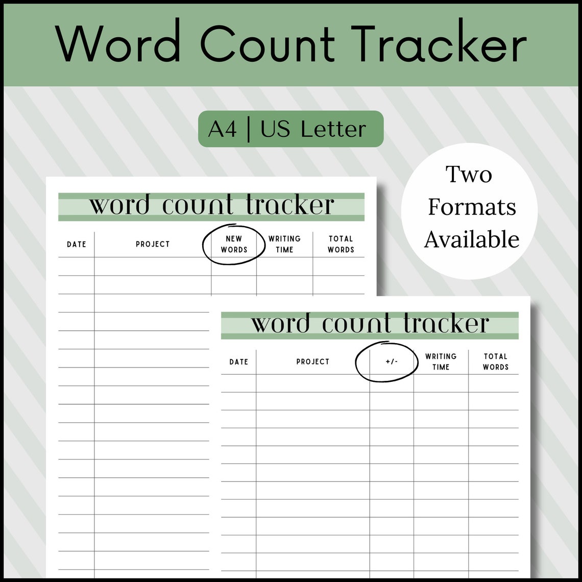 Word Count Tracker, Editing Tracker, Proofreading Tracker, Writing ...