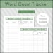 Word Count Tracker, Editing Tracker, Proofreading Tracker, Writing ...