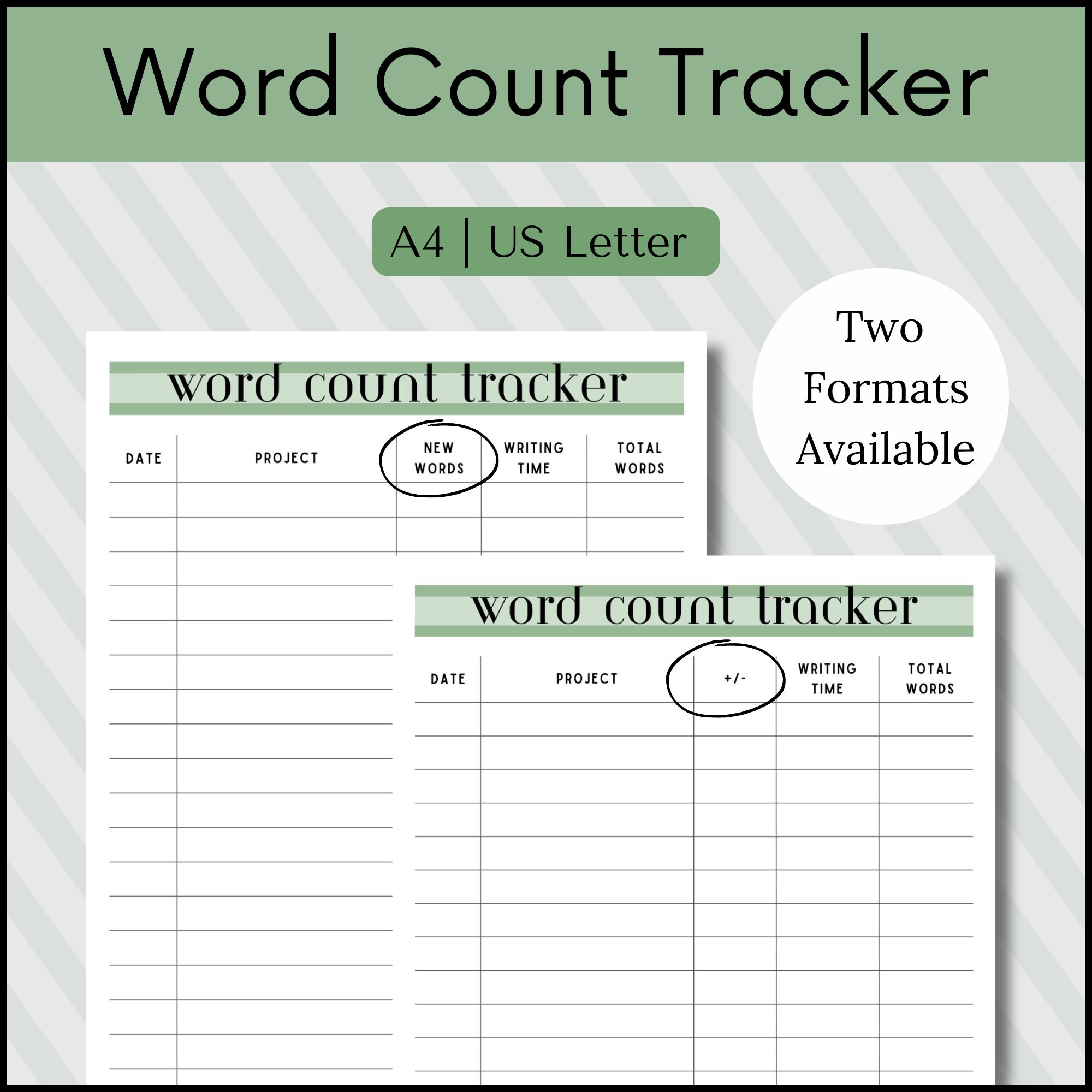 Word Count Tracker, Editing Tracker, Proofreading Tracker, Writing ...