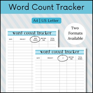 Word Count Tracker, Editing Tracker, Proofreading Tracker, Writing ...
