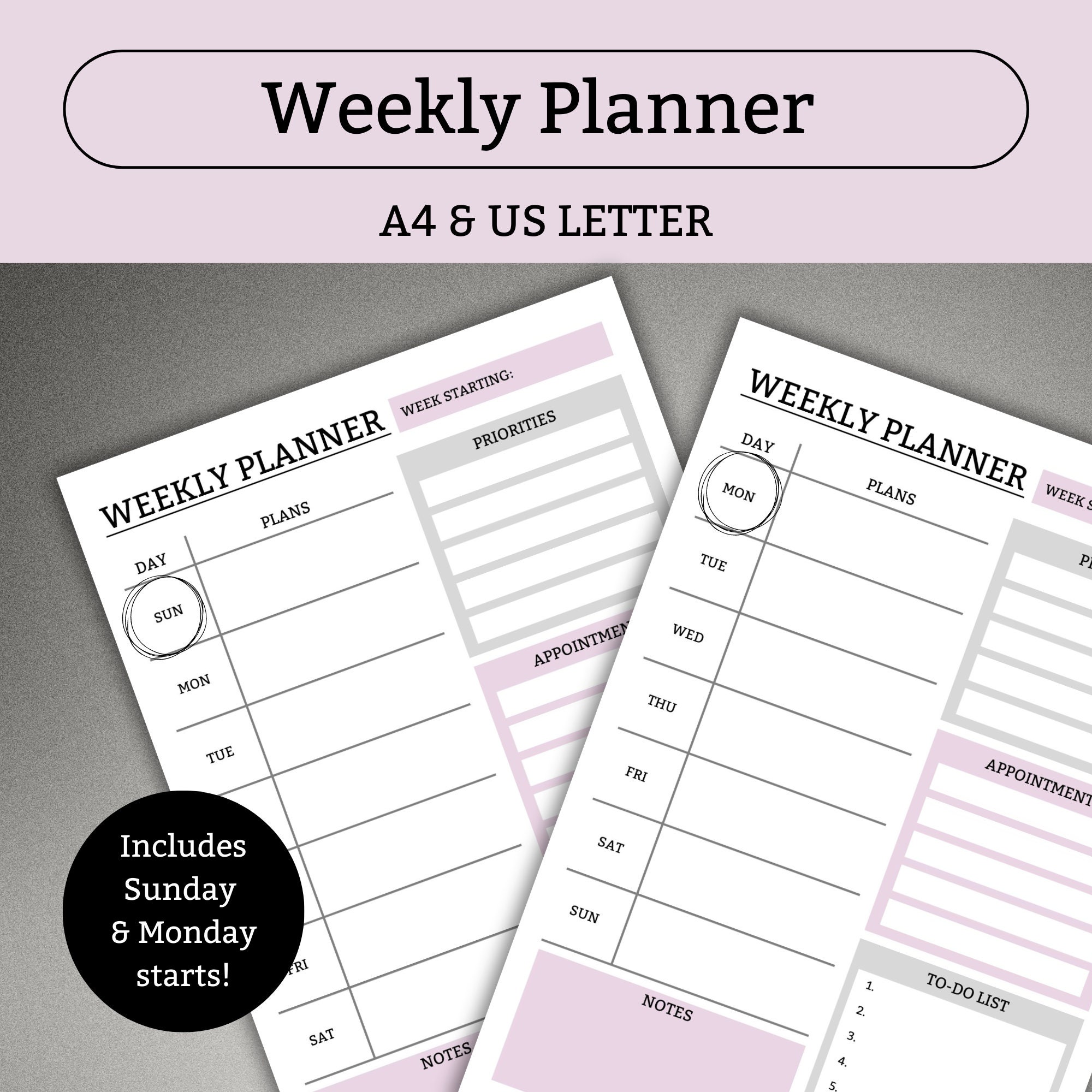 Work From Home Planner Set, Daily Planner, Weekly Planner, Monthly ...