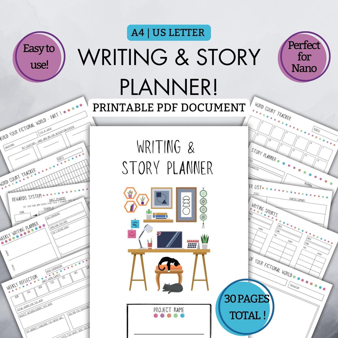 Writing & Story Planner | 30 Pages | Printable PDF | Perfect for ...