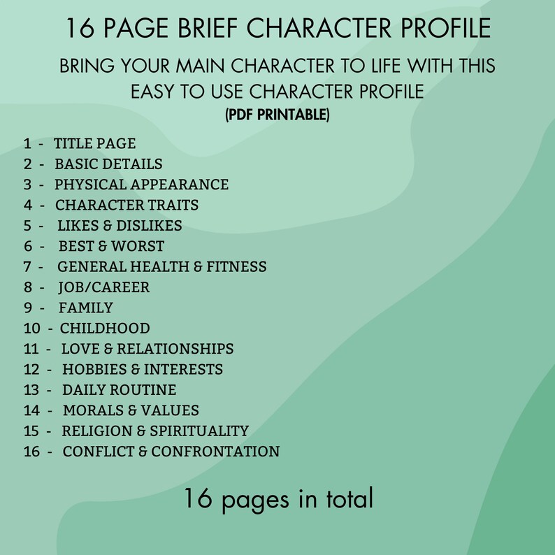 Create the Ultimate CHARACTER PROFILE for the Main Character of Your ...