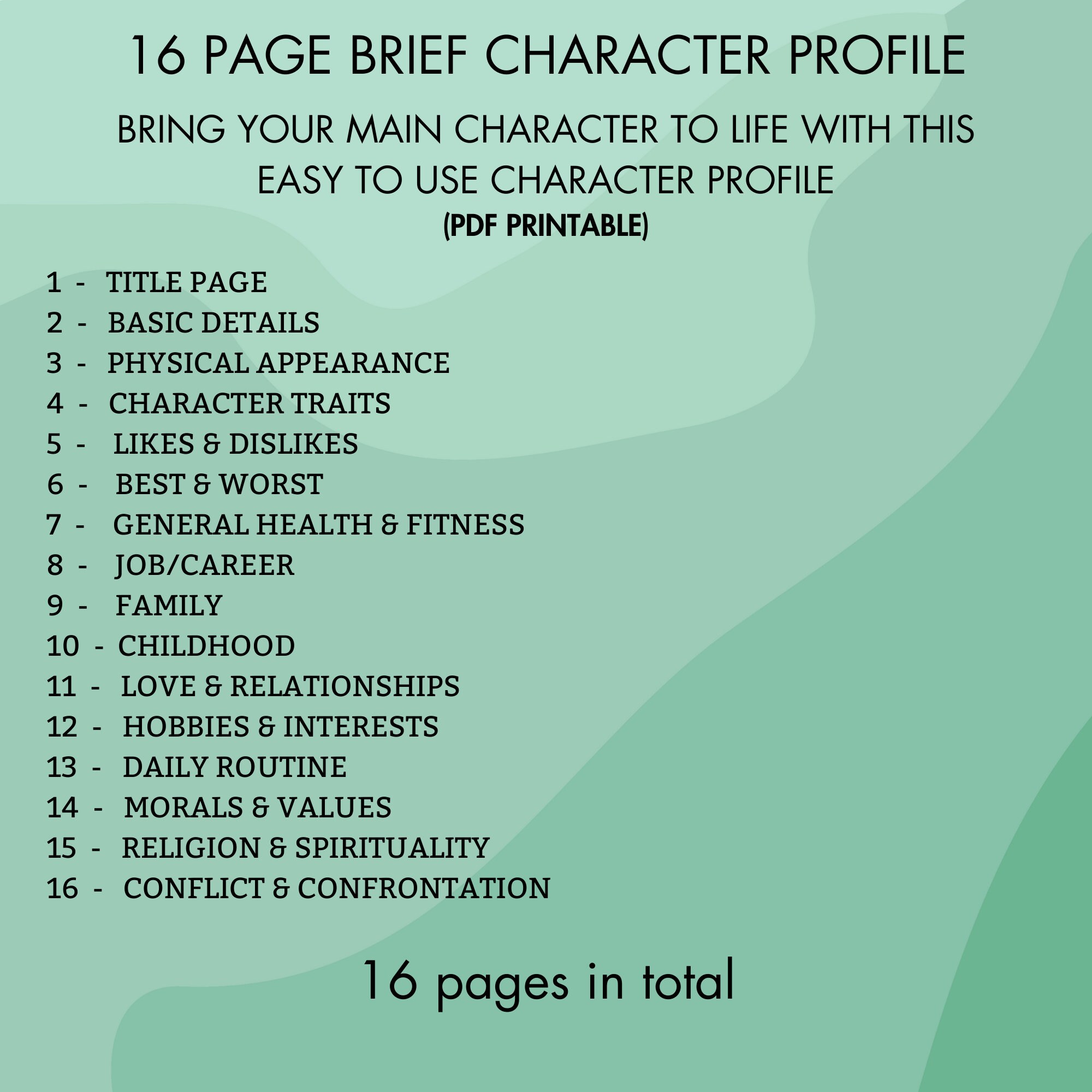 Create the Ultimate CHARACTER PROFILE for the Main Character of Your ...