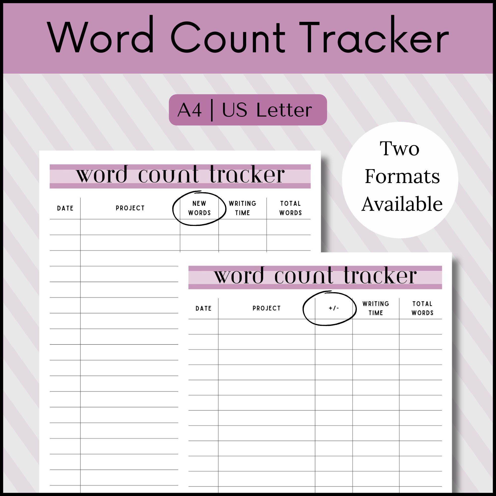 Word Count Tracker, Editing Tracker, Proofreading Tracker, Writing ...