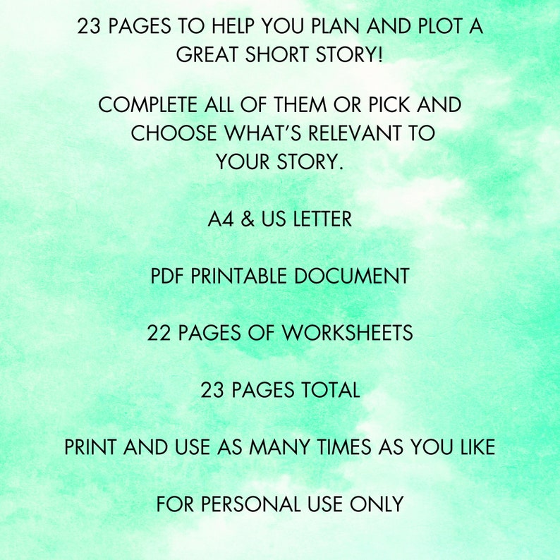 Plan Your Way to a Great Short Story With the 23 Page Planner! | PDF ...