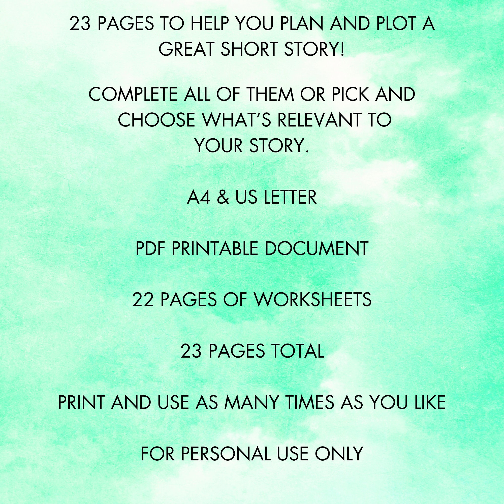 Plan Your Way to a Great Short Story With the 23 Page Planner! | PDF ...