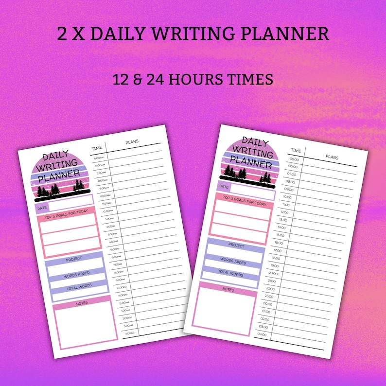 Writing Planner Bundle! | 15 Page Printable PDF | A4 | US Letter | Word ...