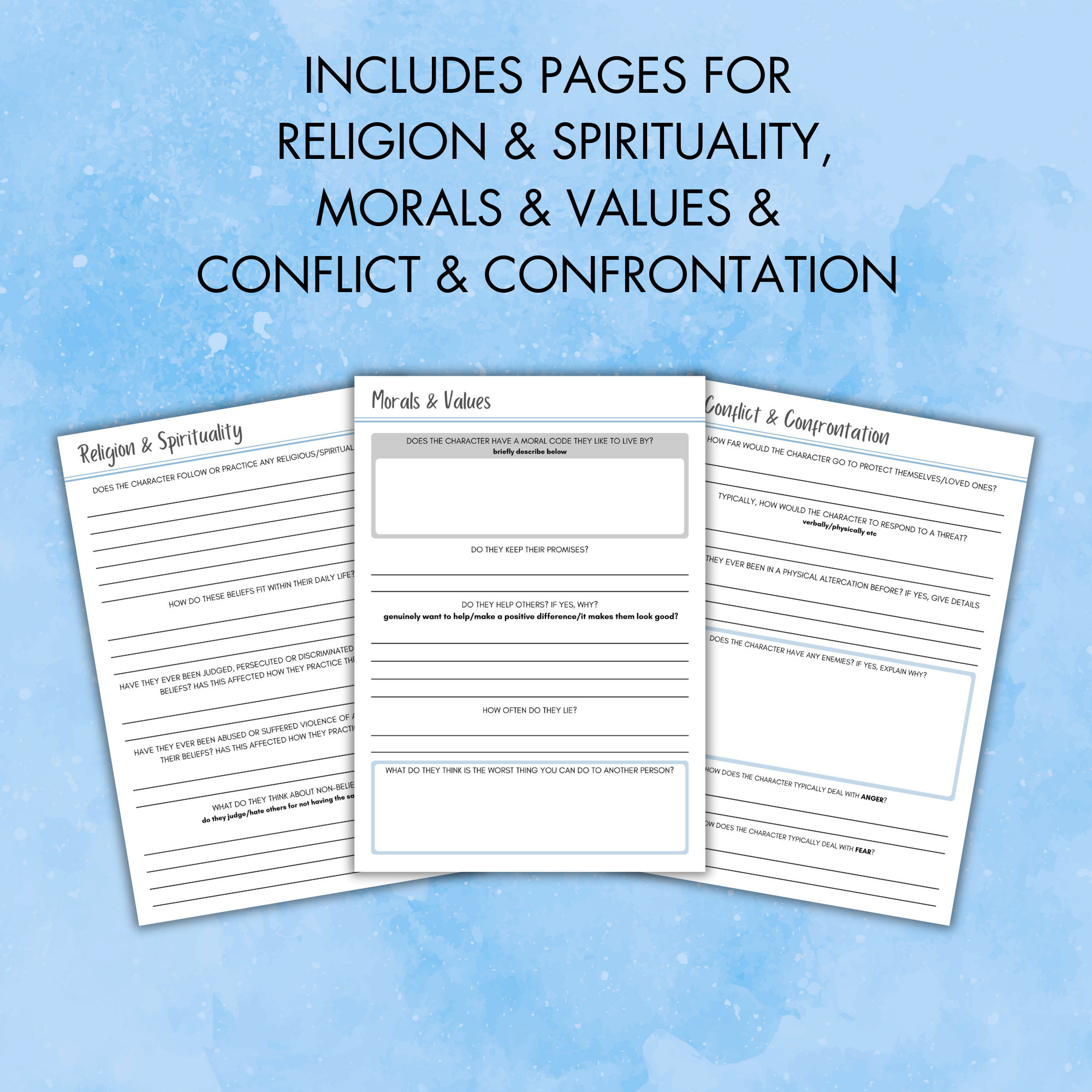 16 Page CHARACTER PROFILE to Help You Craft the Best Main Character for ...