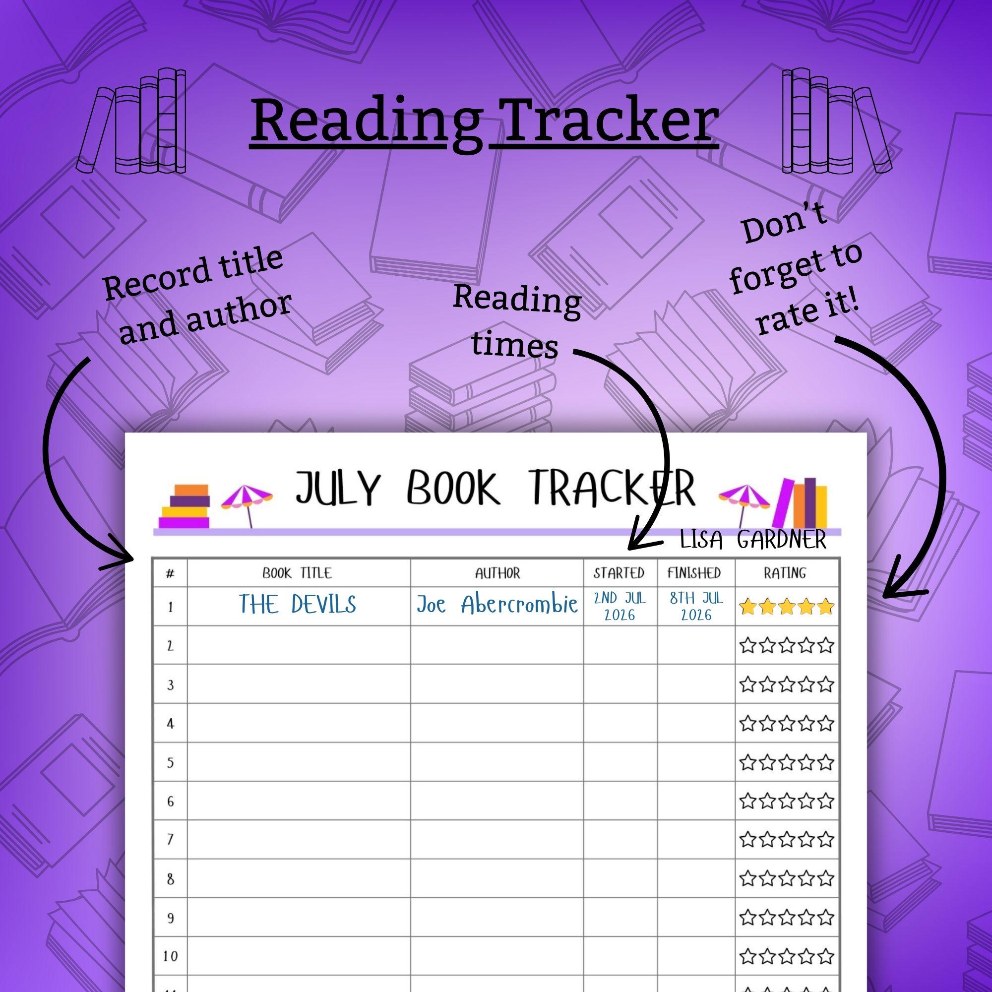 Monthly Reading Tracker Pages for 2026 | PDF Printable | Reading ...