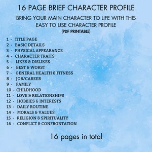 16 Page CHARACTER PROFILE to Help You Craft the Best Main Character for ...
