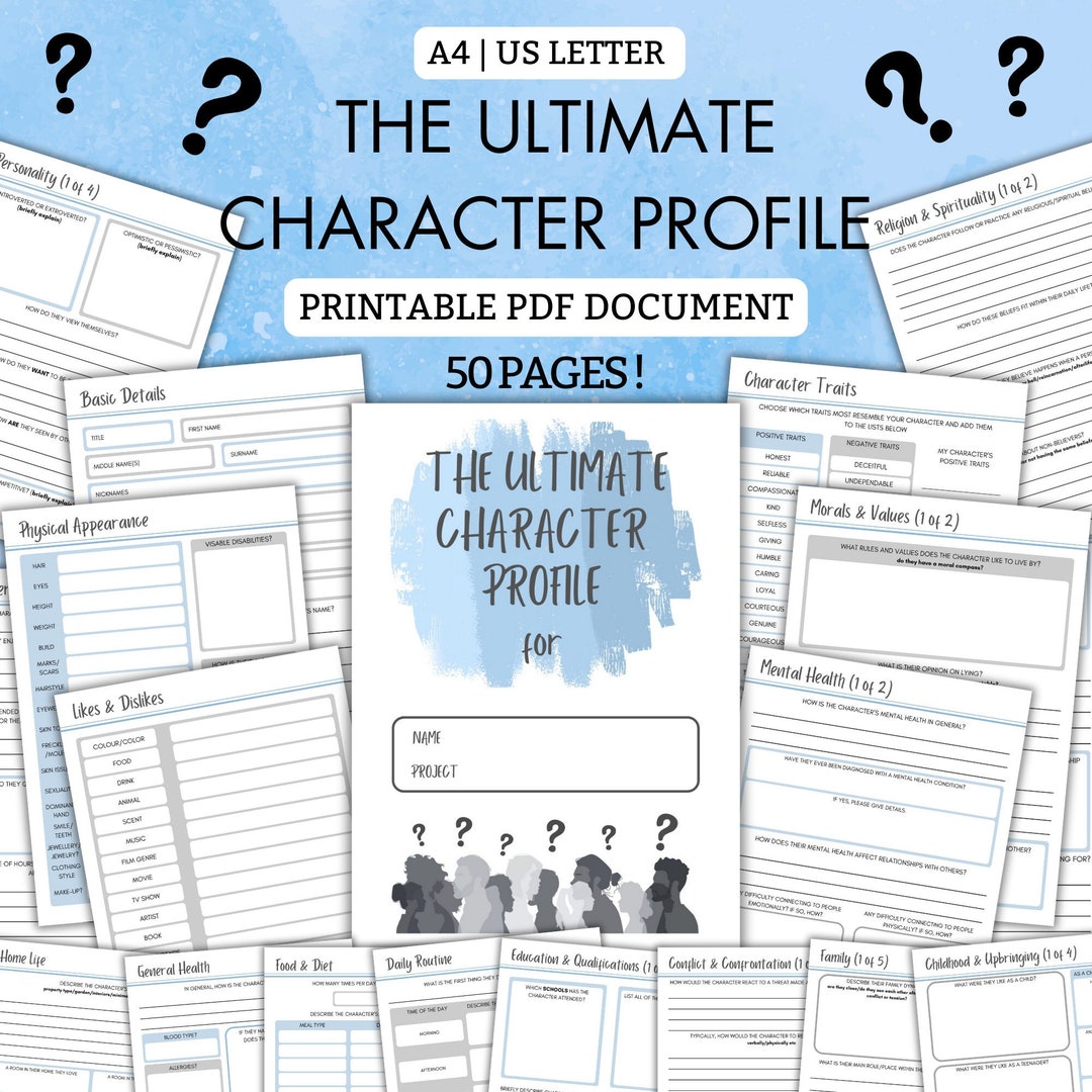 Craft the ULTIMATE Main Character With This 50 Page Profile PDF ...
