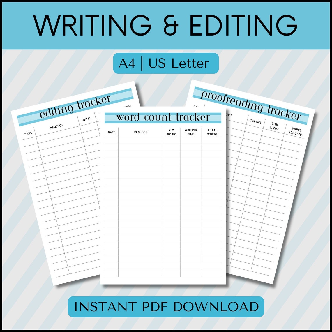Word Count Tracker Editing Tracker Proofreading Tracker - Etsy