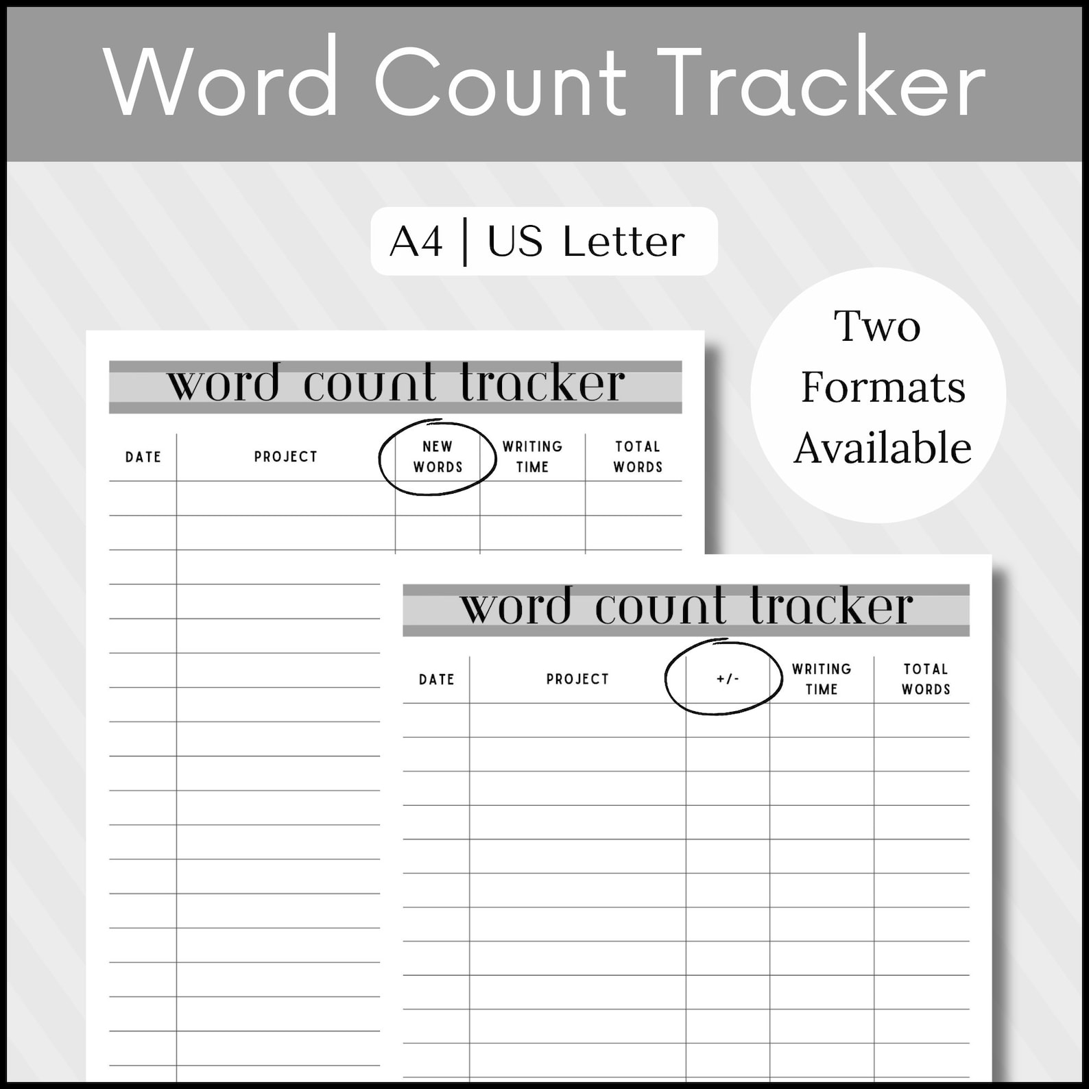 Word Count Tracker, Editing Tracker, Proofreading Tracker, Writing ...