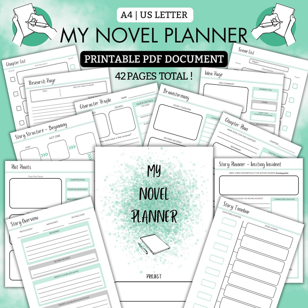 My Novel Planner | Printable PDF | 40 Pages to Help Plan Your ...