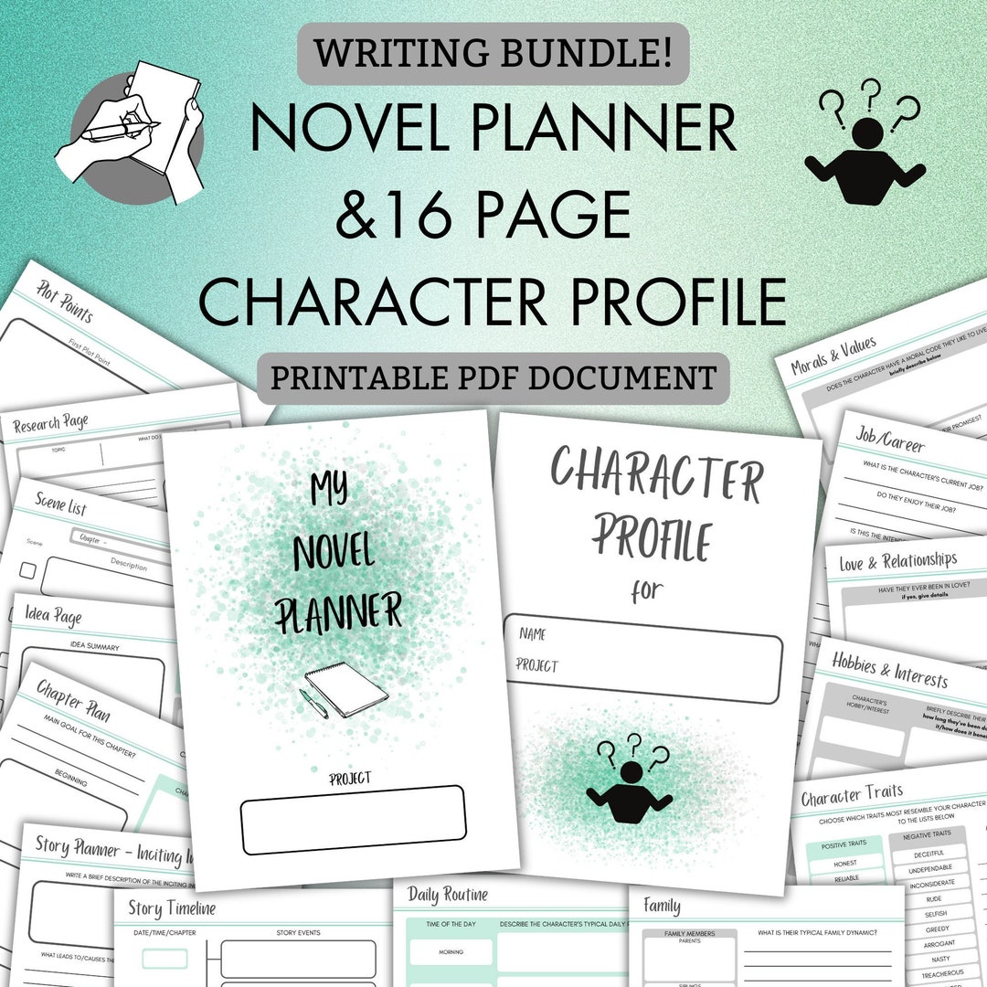 Start Writing the Right Way With the Novel Planner & 16 Page Character ...