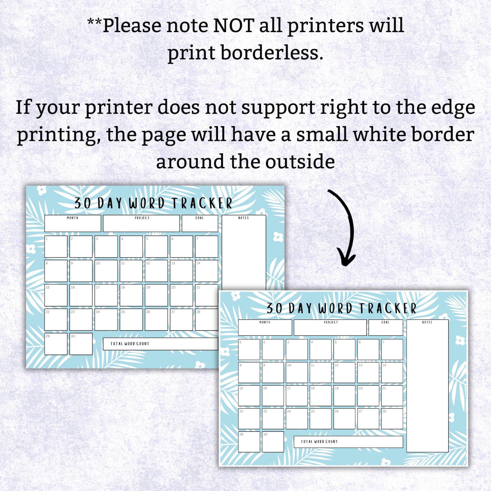 30 and 31 Day Word Trackers! | PDF Printable | 6 PAGES! | Writing ...
