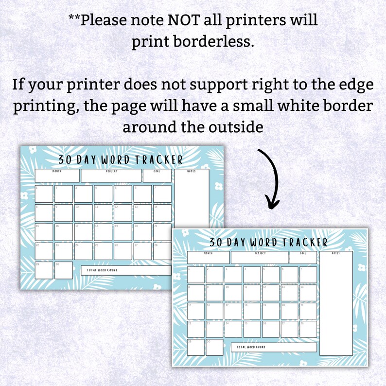 30 and 31 Day Word Trackers! | PDF Printable | 6 PAGES! | Writing ...