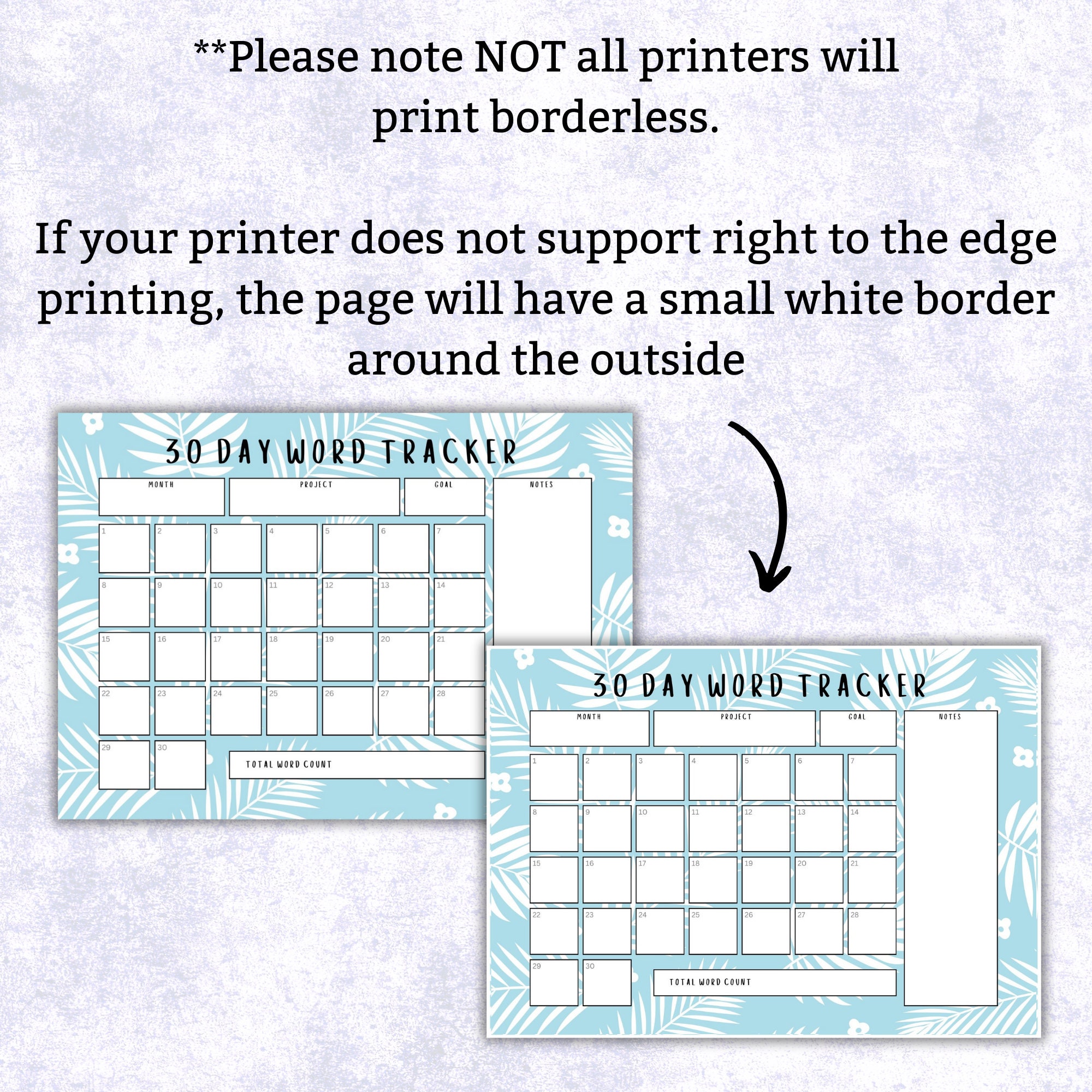 30 and 31 Day Word Trackers! | PDF Printable | 6 PAGES! | Writing ...