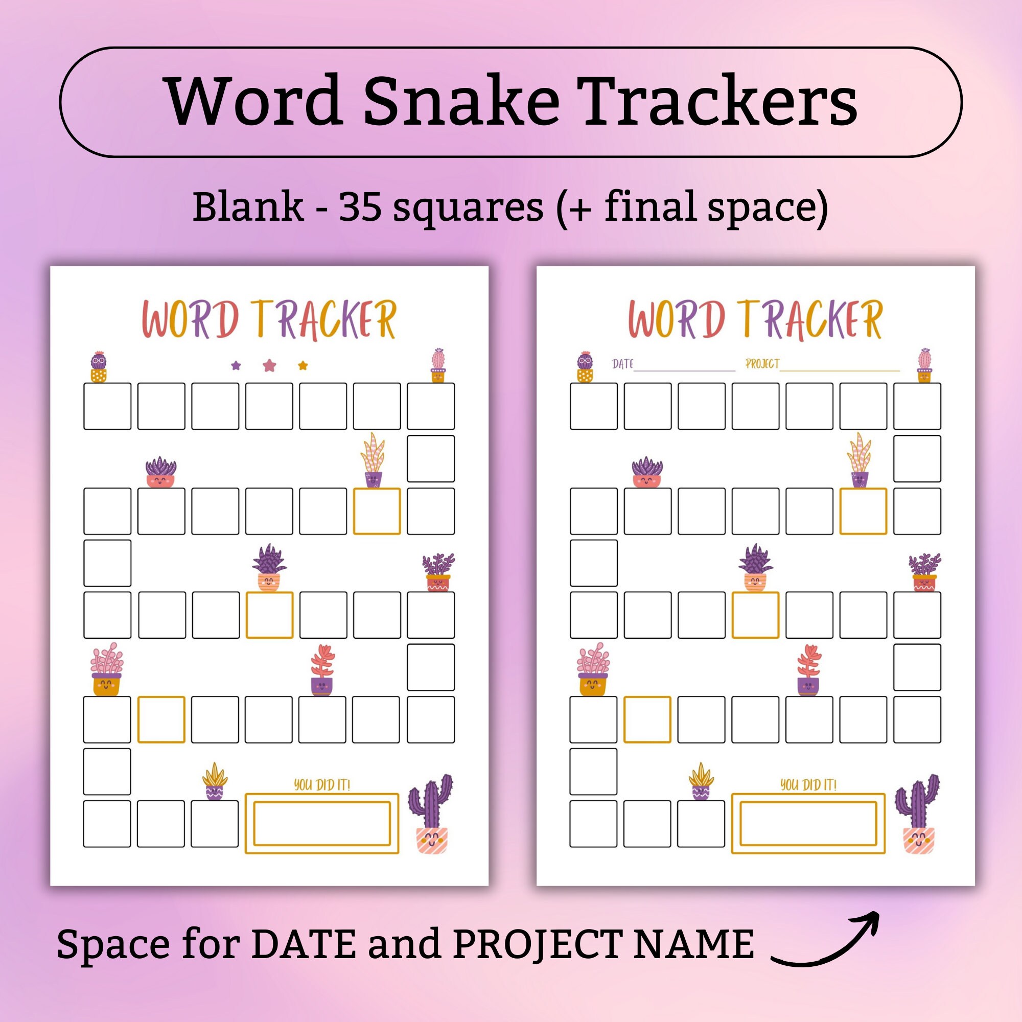 Word Tracker Bundle! | PRINTABLE PDF | Writing Tracker | Monthly ...