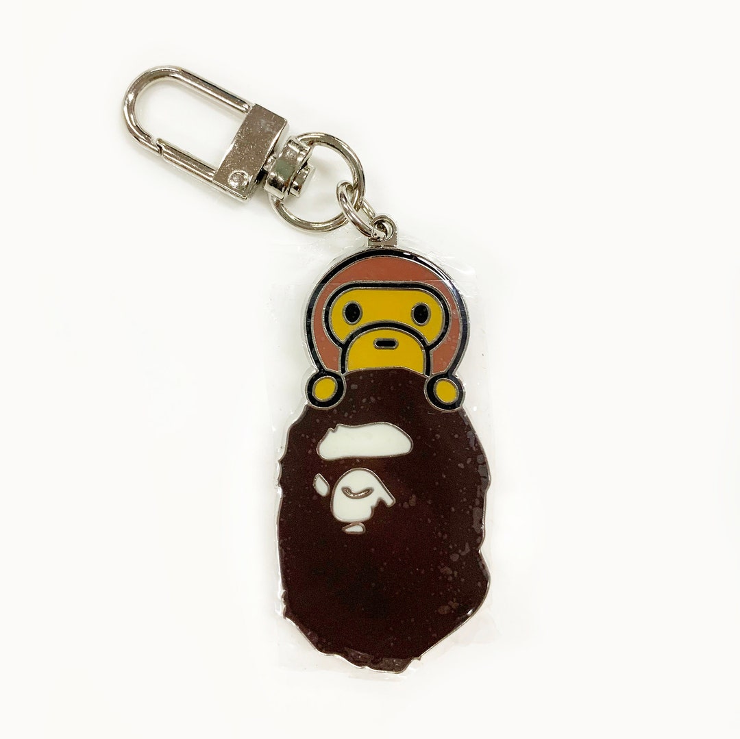 A Bathing Ape Baby Milo 2-head Metal Keyring in Brown - Etsy