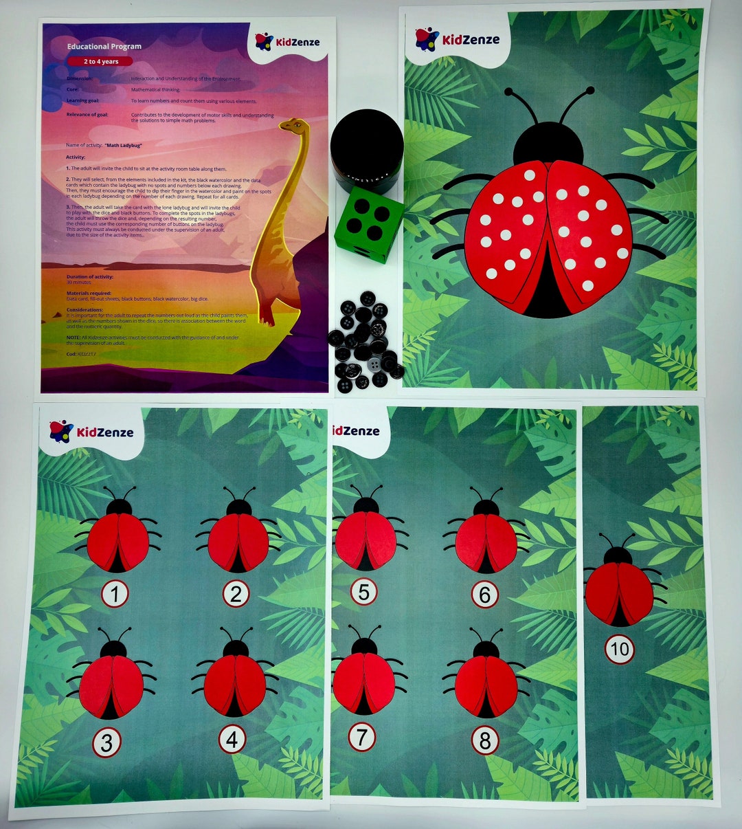 Math Ladybug. Preschool Activities for Math. Home STEM Kit. Early ...