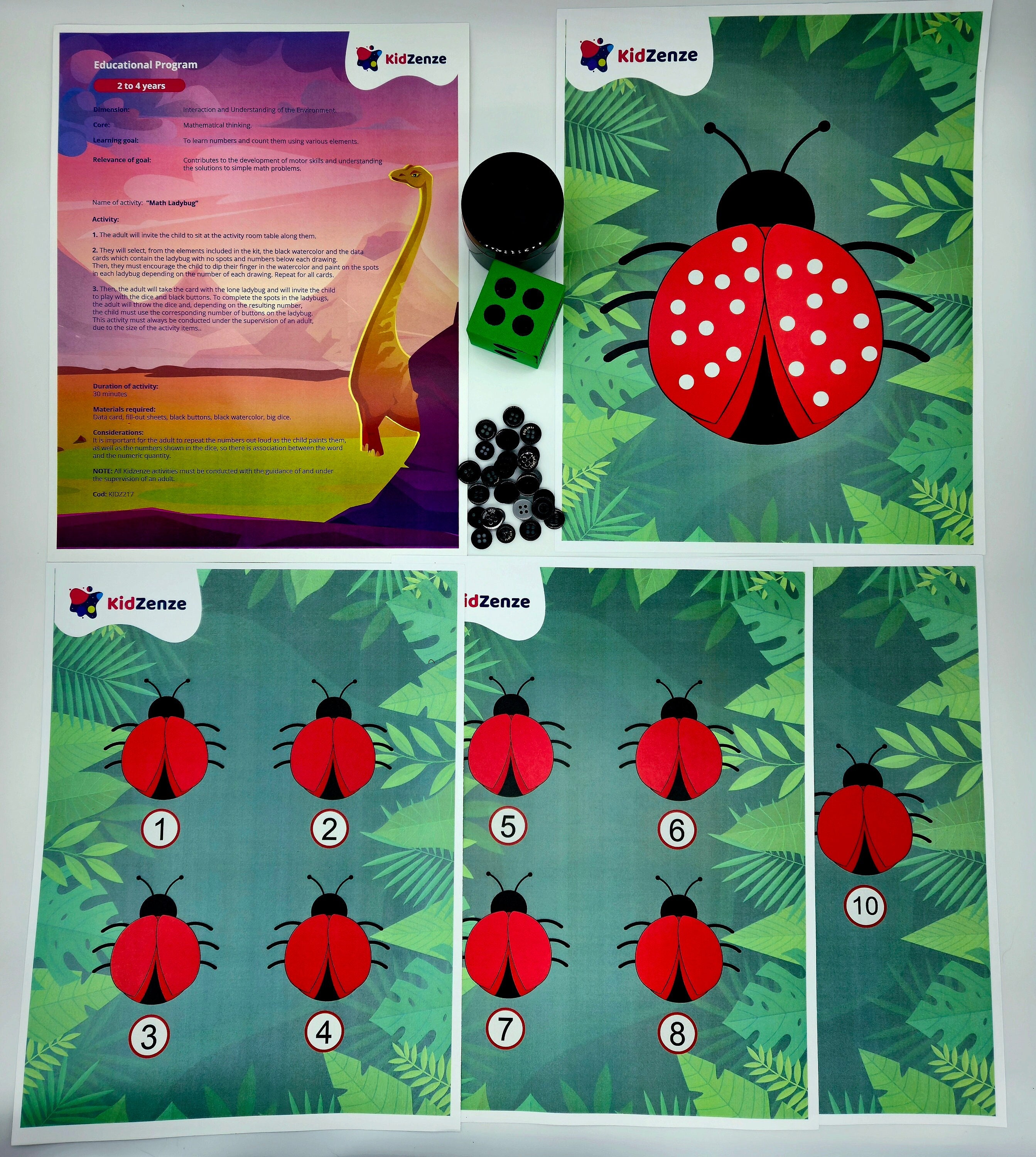 Math Ladybug. Preschool Activities for Math. Home STEM Kit. Early ...