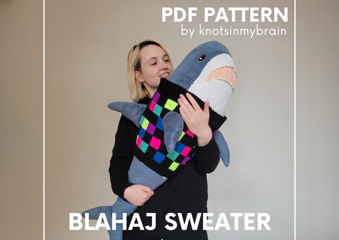 Blahaj Pixel Sweater Vest Crochet PDF Pattern - Etsy