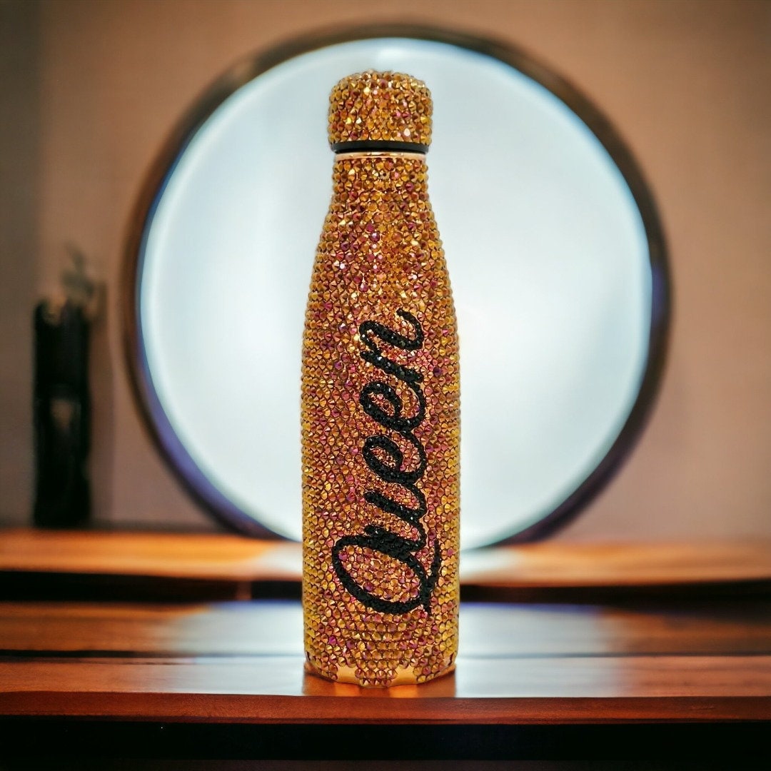 Personalized Name Rhinestone Tumbler - Hand-mapped Custom Bling Water ...