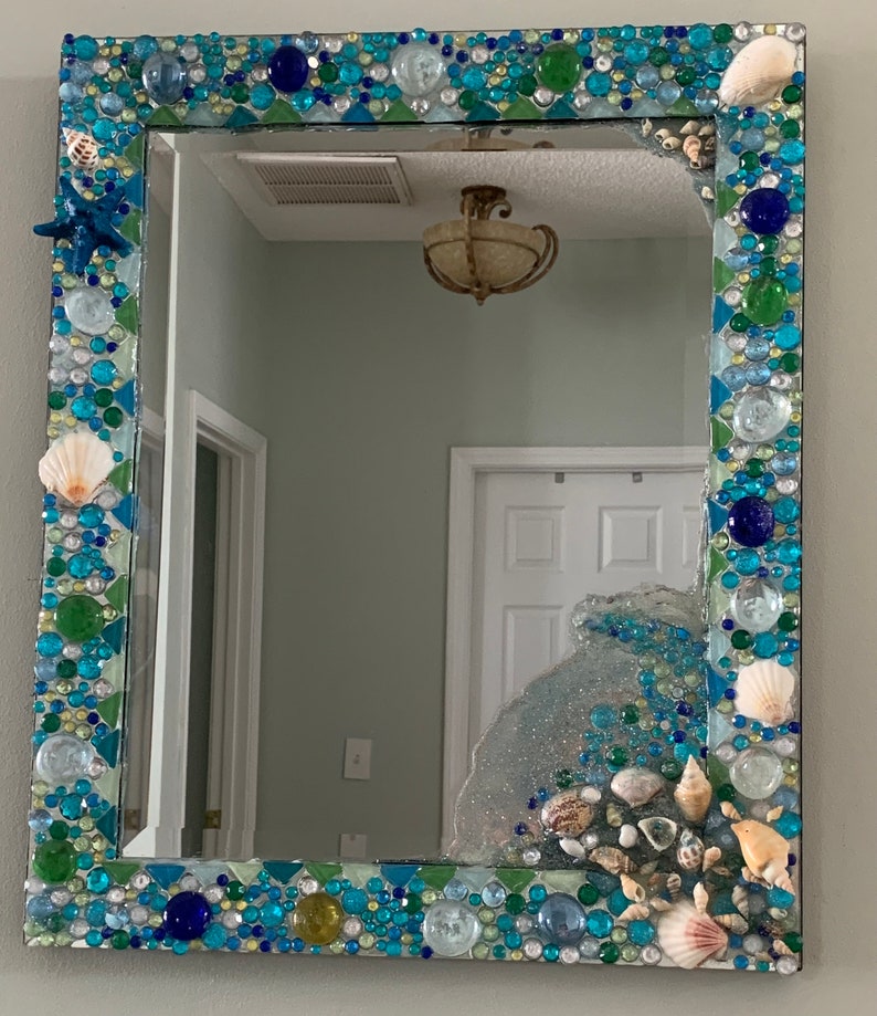 Bejeweled and Resin Incased Mirror - Etsy
