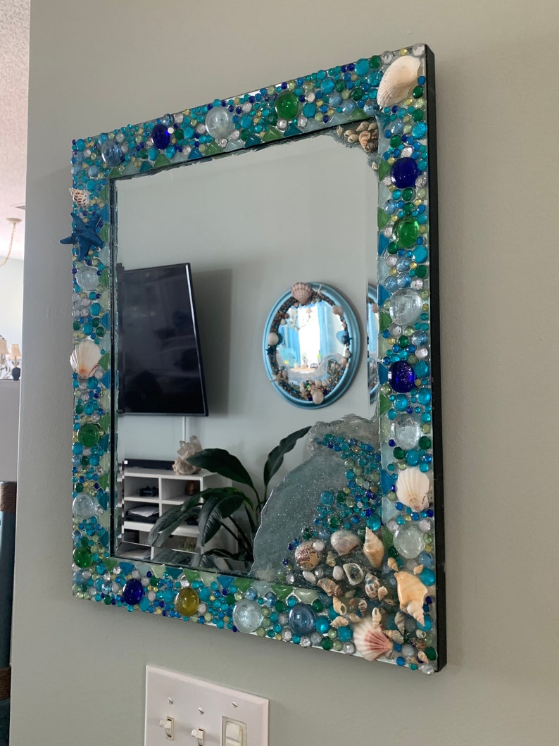 Bejeweled and Resin Incased Mirror - Etsy